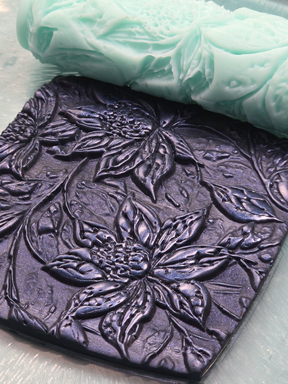 Stained Glass Flowers Deep Impression Texture Rollers - Etsy