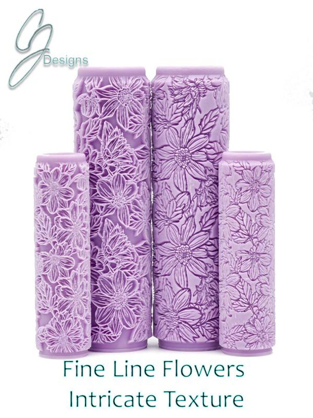 Fine Line Flowers Intricate Detail Texture Roller - Etsy