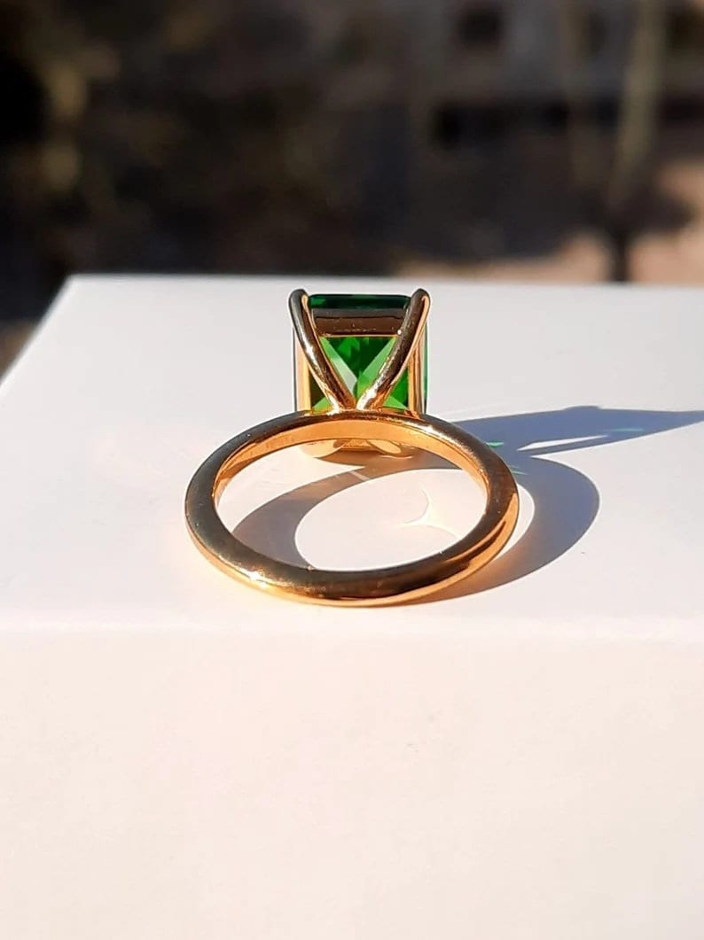 Solitaire Ring Solid 14K Gold Brilliant 3.00CT Lab Created - Etsy