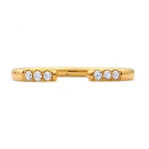 14K Gold Open Diamond Ring: Handmade Wedding Band Guard - Etsy