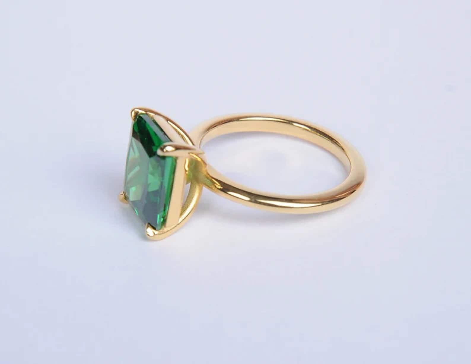 Solitaire Ring Solid 14K Gold Brilliant 3.00CT Lab Created - Etsy