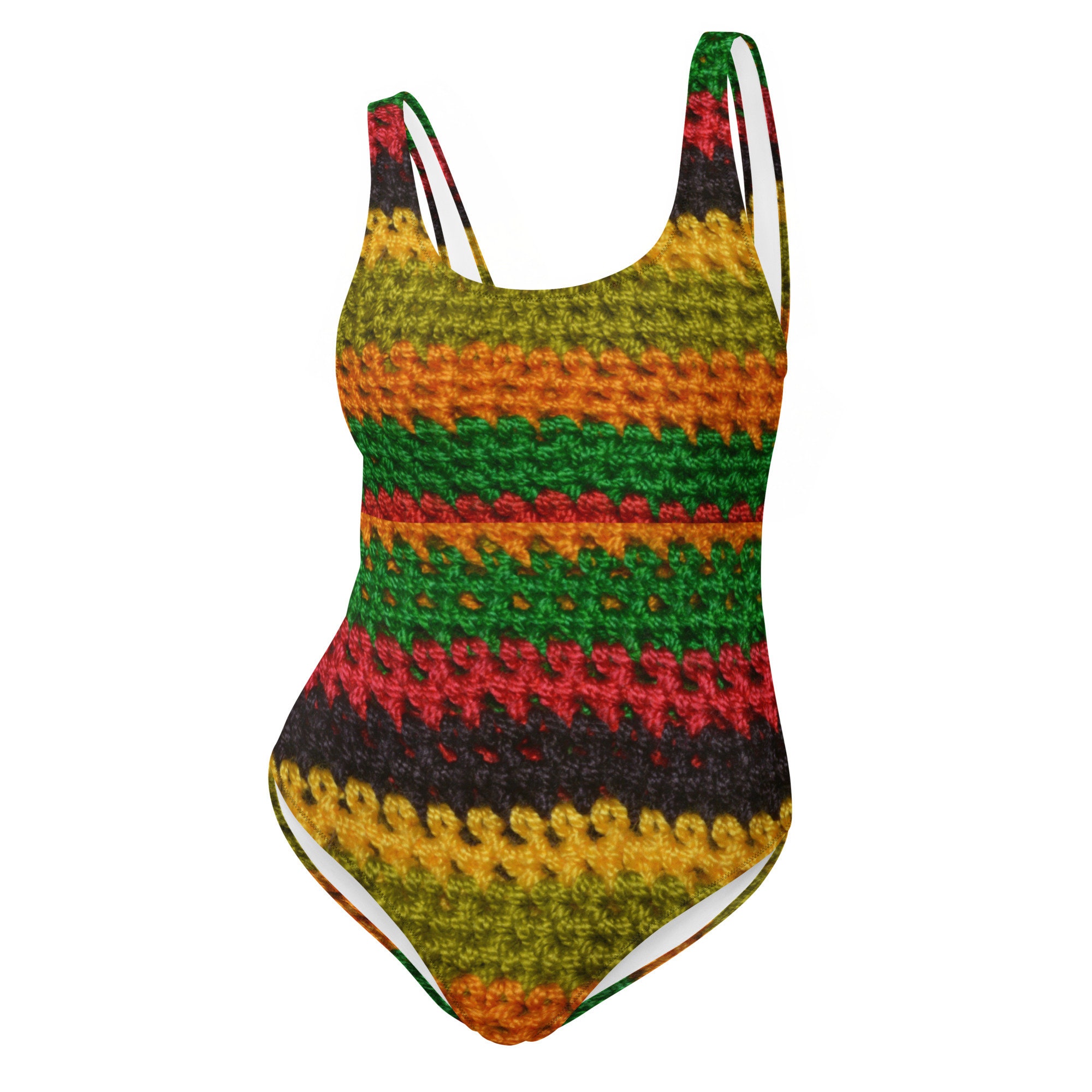 Rasta Jamaican Colour One Piece Swimsuit Etsy