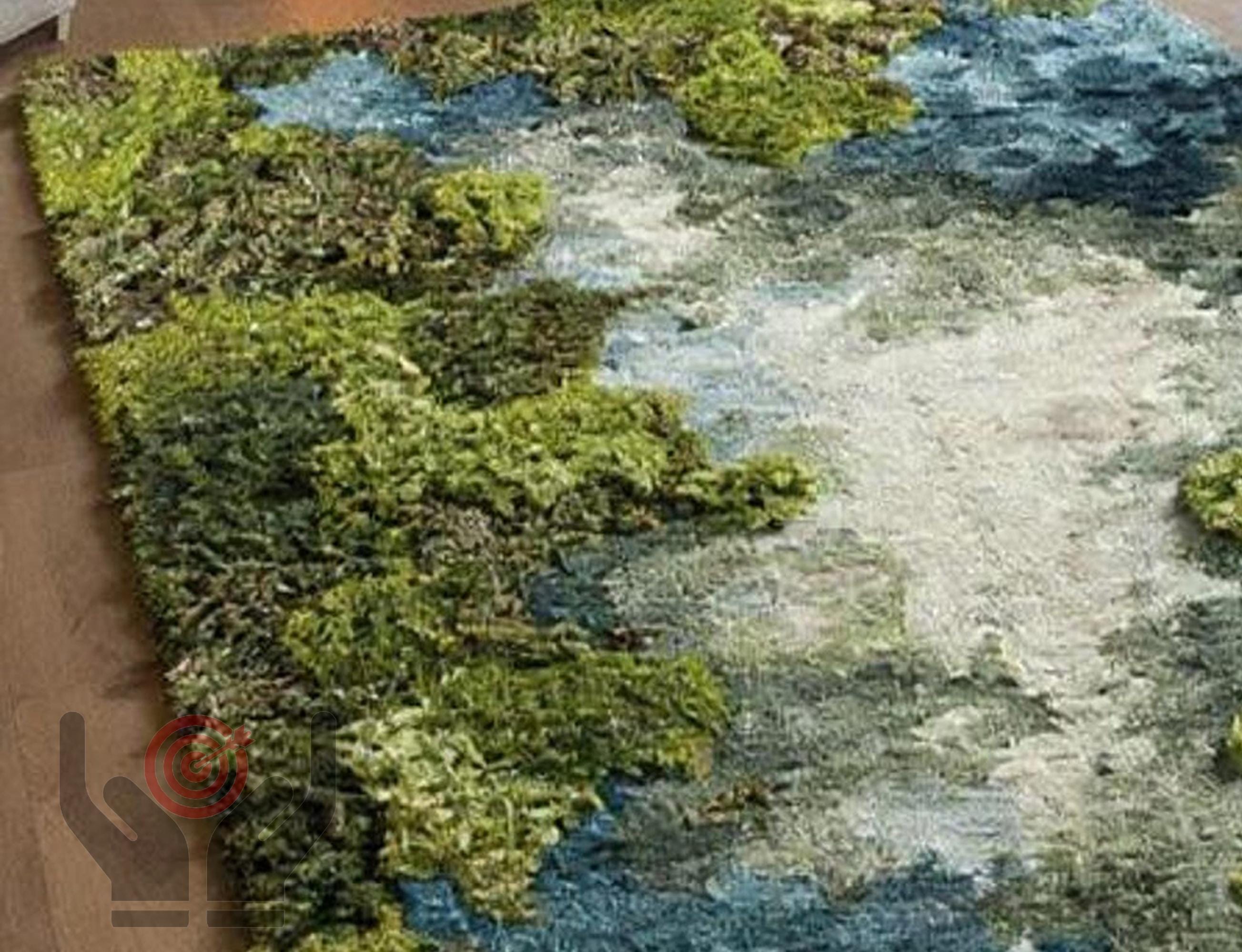 Hand Tufted Moss Rug, Sculpted Organic Ocean Low Luxury Green Area ...