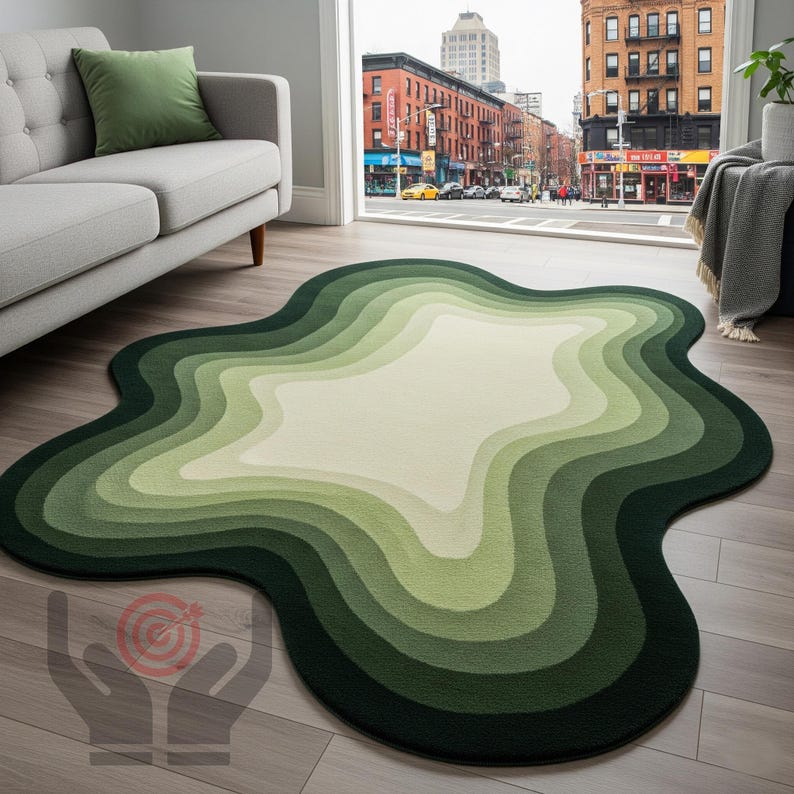 Hand-tufted Franky Wool Wavy Rug: Colourful Modern Accent Rug. - Etsy