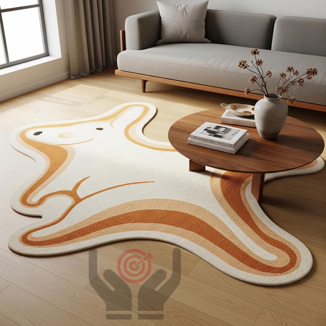 Hand-tufted Wool Rabbit Rug: Modern Abstract Area Rug - Etsy
