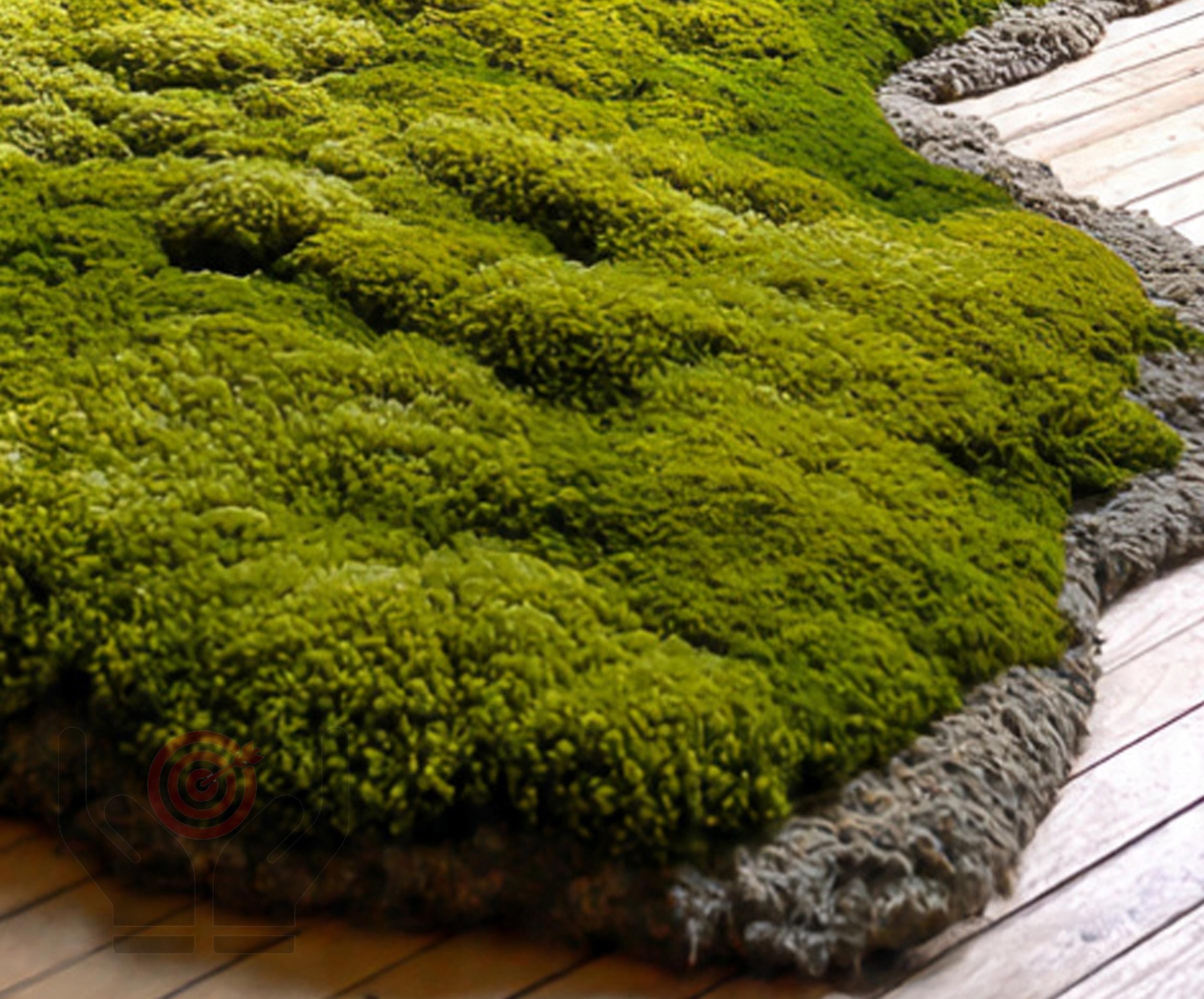 Hand Tufted Moss Rug, Sculpted Organic Path Luxury Green Area Carpet ...