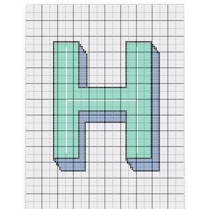 H Letter Cross Stitch Pattern. Digital Download. - Etsy