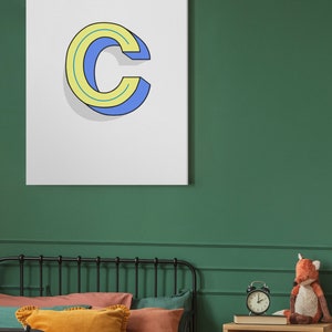 C Letter Printable. Bold Typography. Digital Artwork. Name Print ...