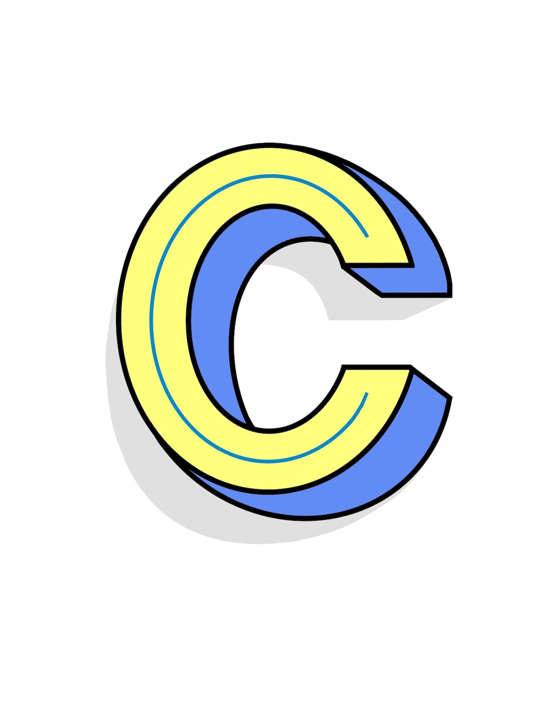 C Letter Printable. Bold Typography. Digital Artwork. Name Print ...