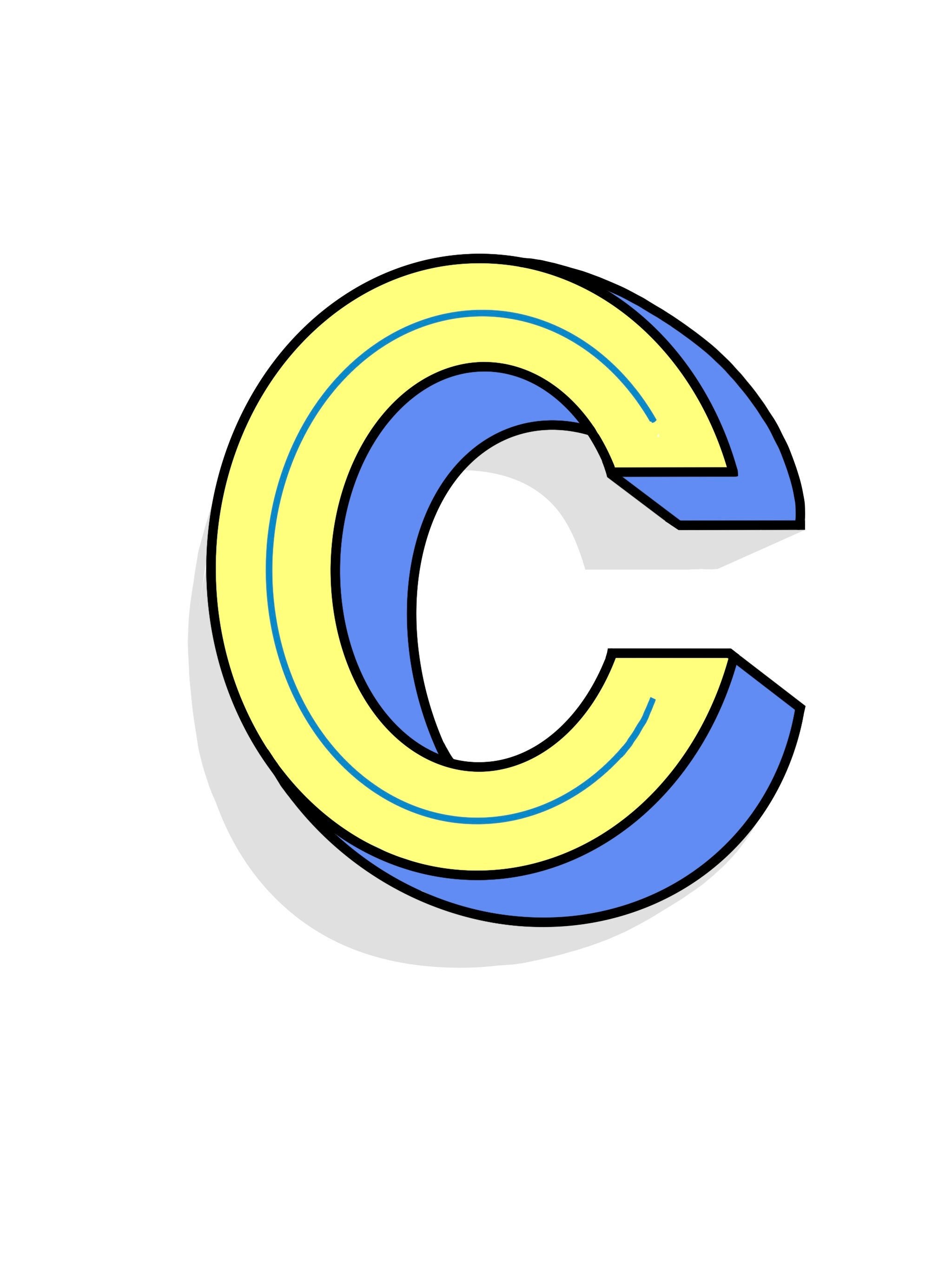 C Letter Printable. Bold Typography. Digital Artwork. Name Print ...