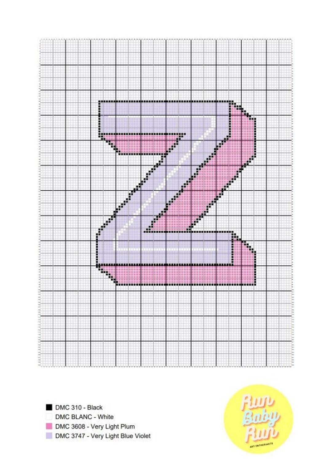 Z Letter Cross Stitch Pattern. Digital Download. - Etsy