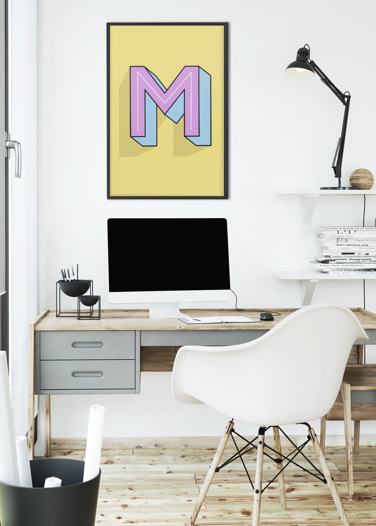 M Letter Print | Coloured Background | Printable | Digital Download - Etsy