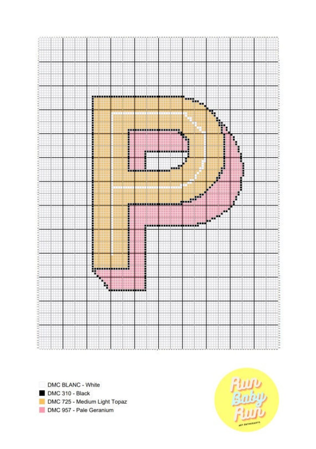 P Letter Cross Stitch Pattern. Digital Download. - Etsy