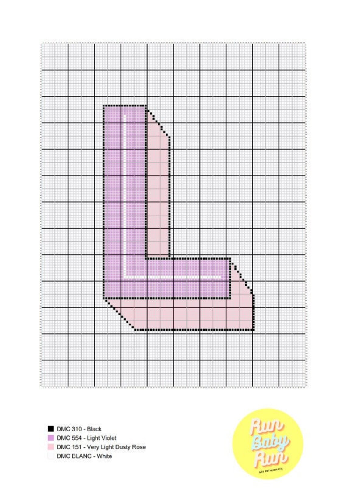 L Letter Cross Stitch Pattern. Digital Download. - Etsy