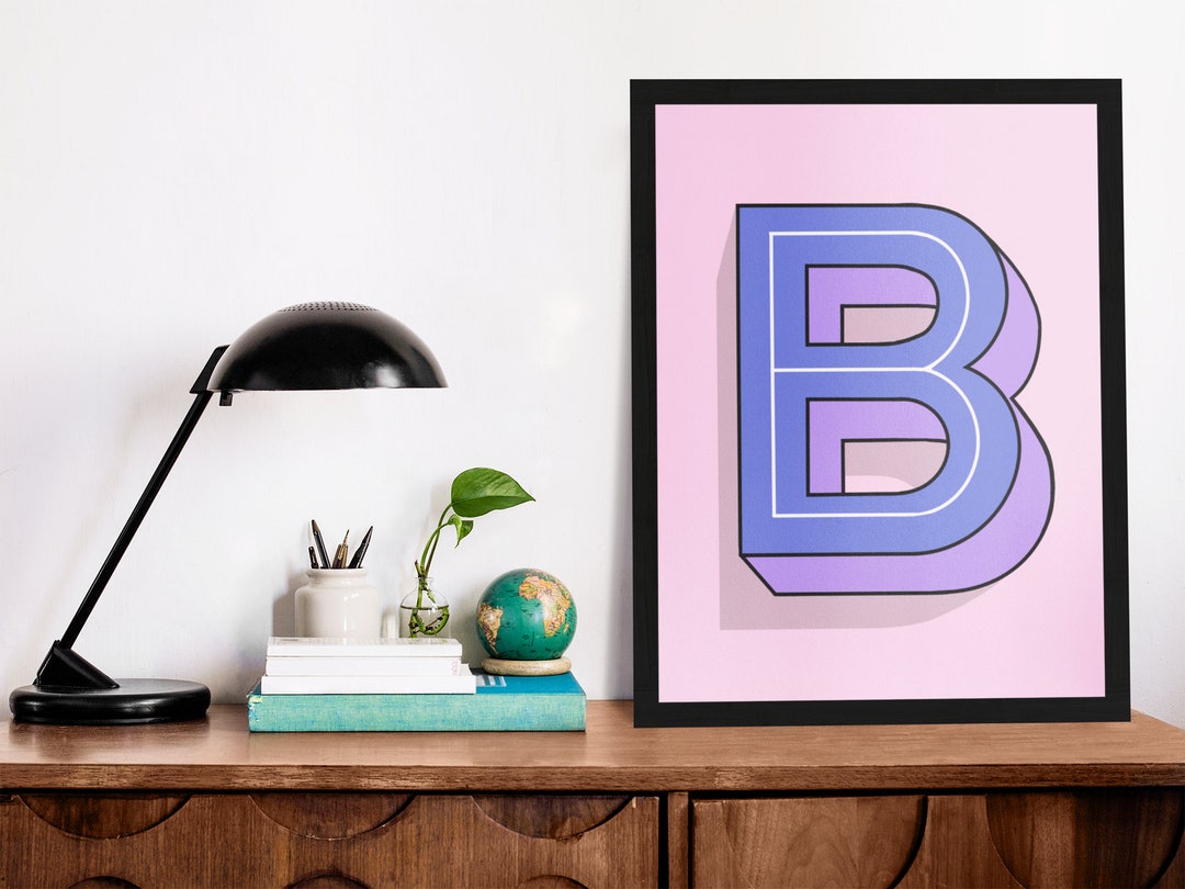 B Letter Print | Coloured Background | Alphabet Printable | Digital ...