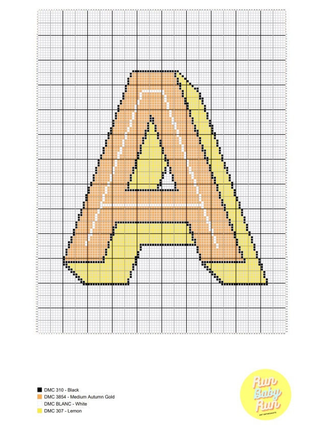 A Letter Cross Stitch Pattern. Digital Download. - Etsy