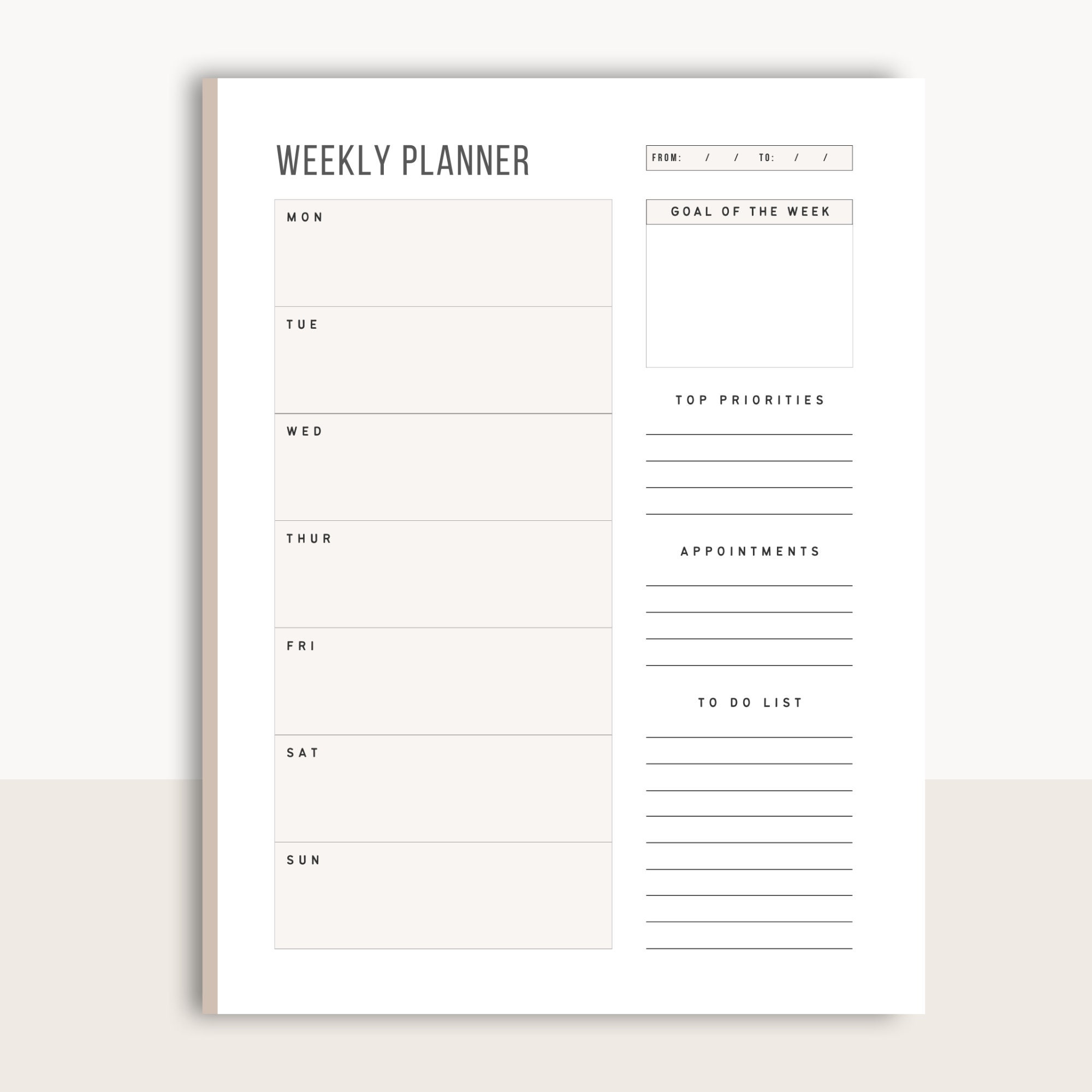 Printable Planner Bundle | Neutral Planner | Habit Tracker | Daily ...