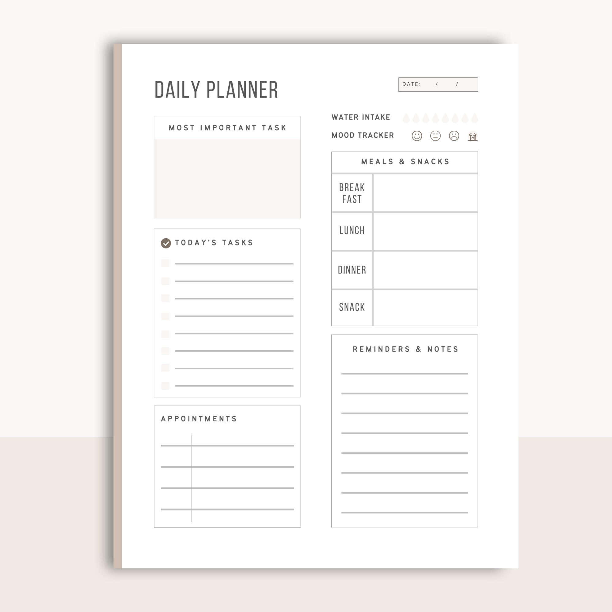 Printable Planner Bundle | Neutral Planner | Habit Tracker | Daily ...