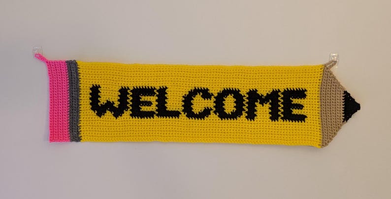 Welcome Pencil Banner Crochet Pattern - Etsy