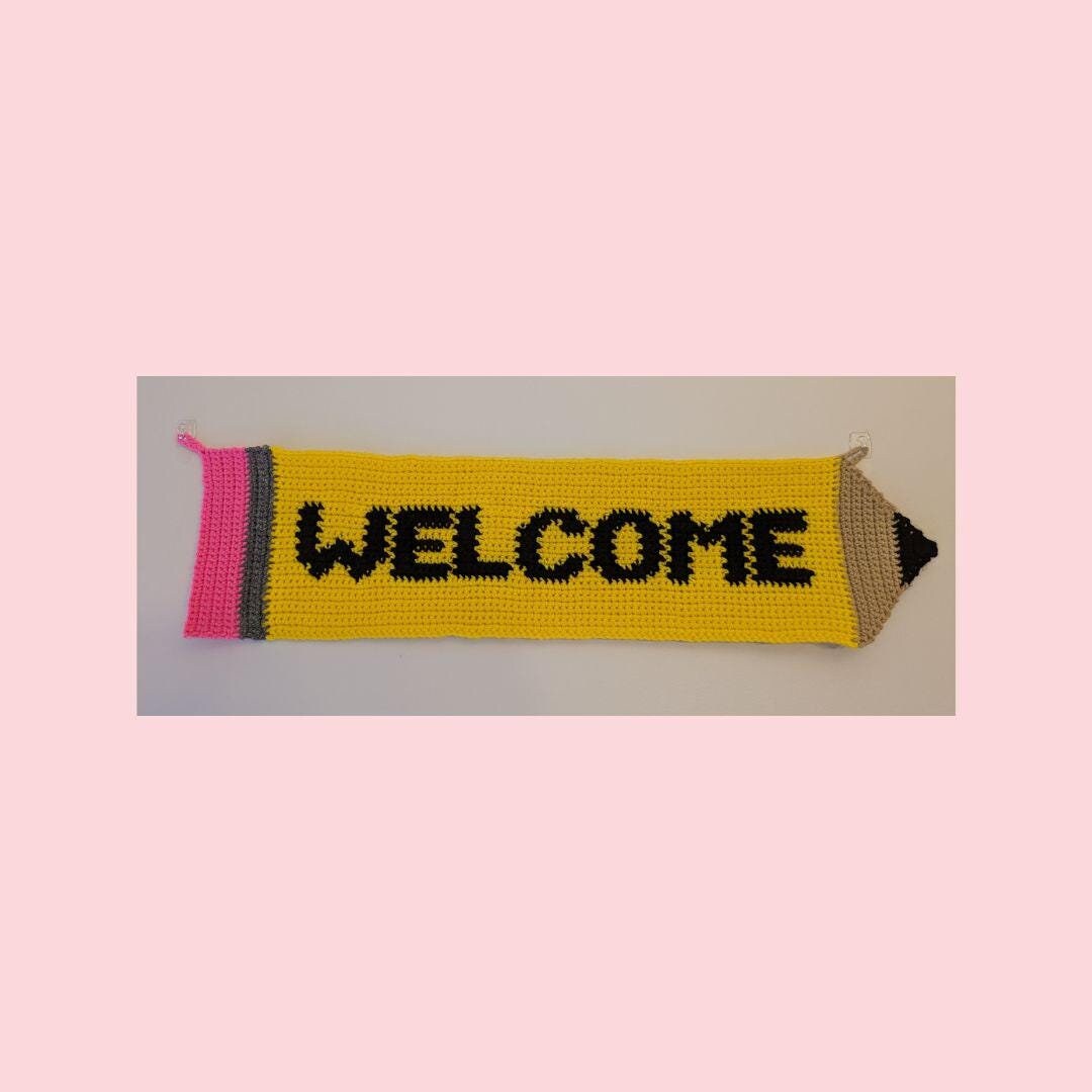 Welcome Pencil Banner Crochet Pattern - Etsy