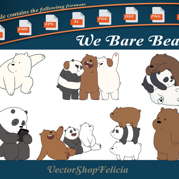 We Are Bare Bears Svg - Etsy