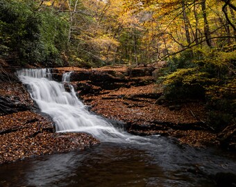 Waterfall Print / Fall Waterfall Photo / Nature Art / Water Photography ...