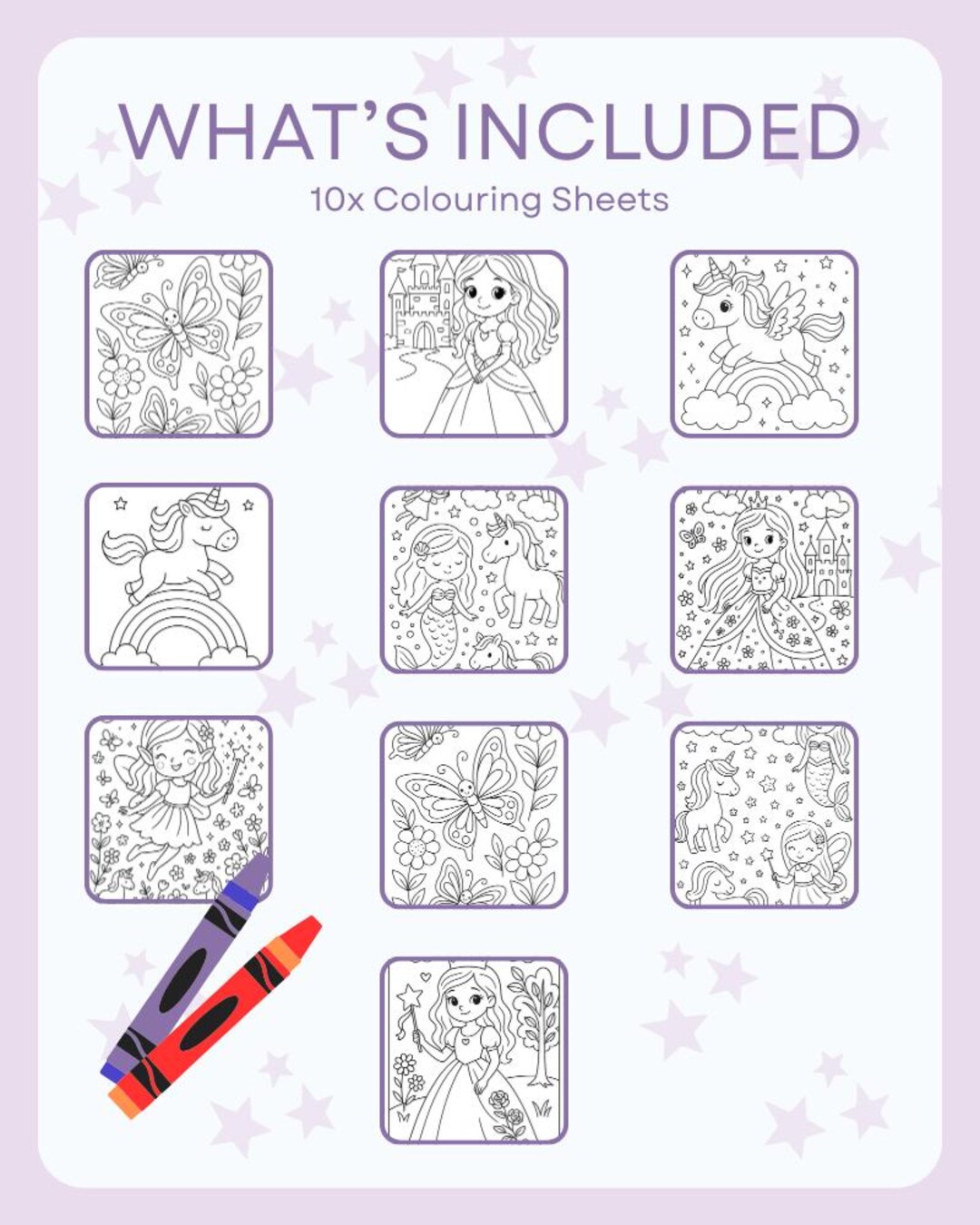 Princess Unicorn Coloring Pages: 10 Page Activity Pack (PDF Digital ...