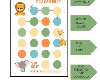 Printable Jungle Reward Chart | Jungle Sticker Chart | Kids Reward ...