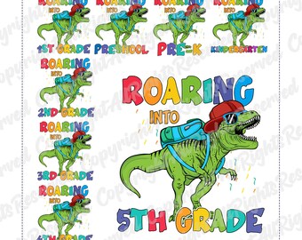 Roaring Into Preschool With Dinosaur Back to School T-rex - Etsy