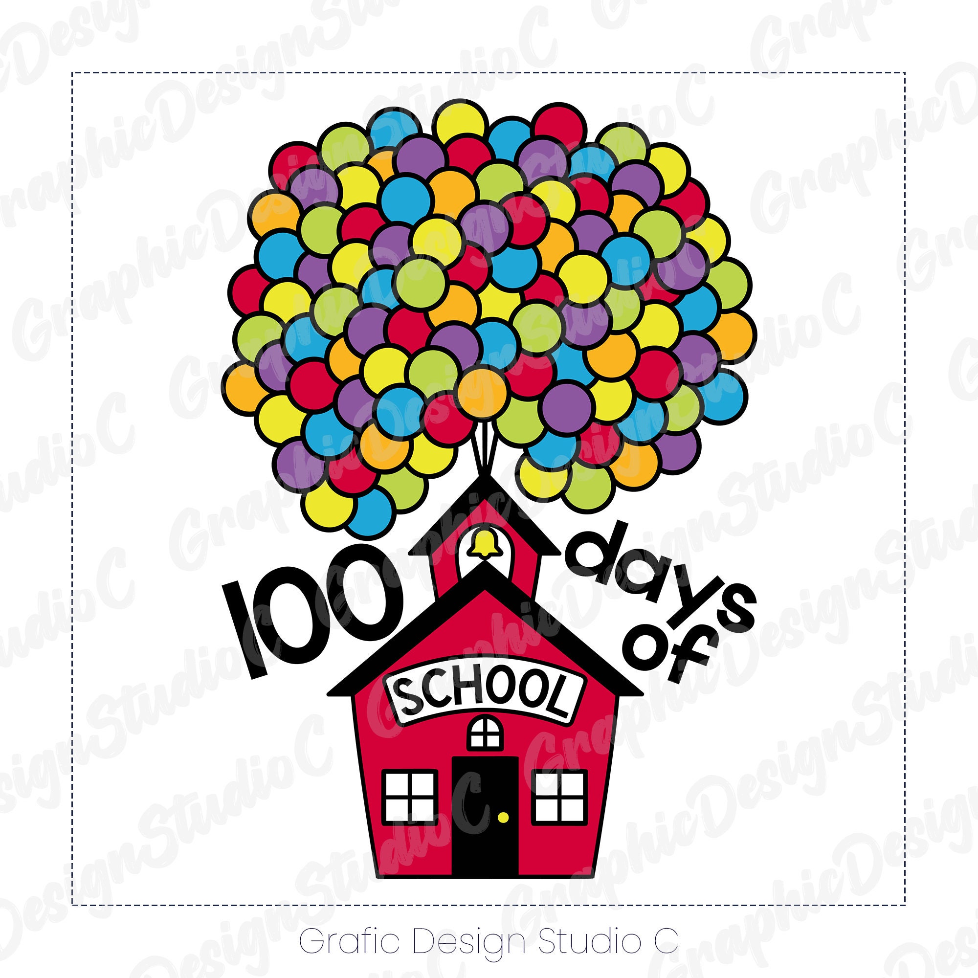 Balloon 100 Days of School Png100th Day of School Png100 - Etsy