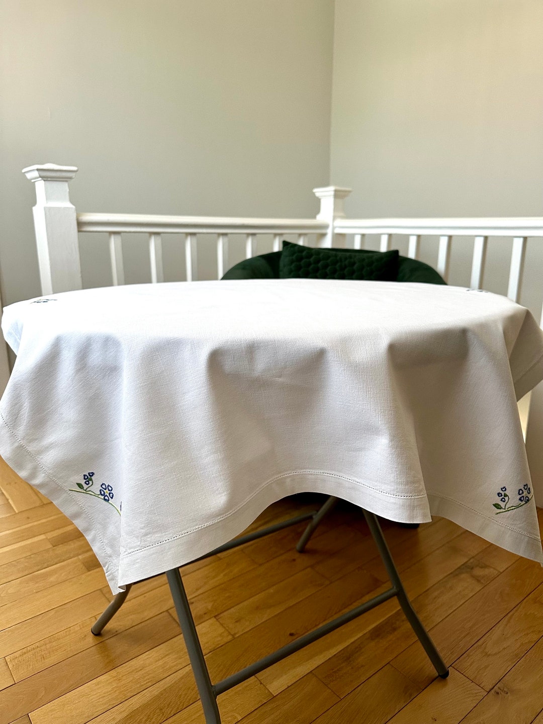 Vintage White Rectangular Shape, Embroidered Table Cloth. - Etsy