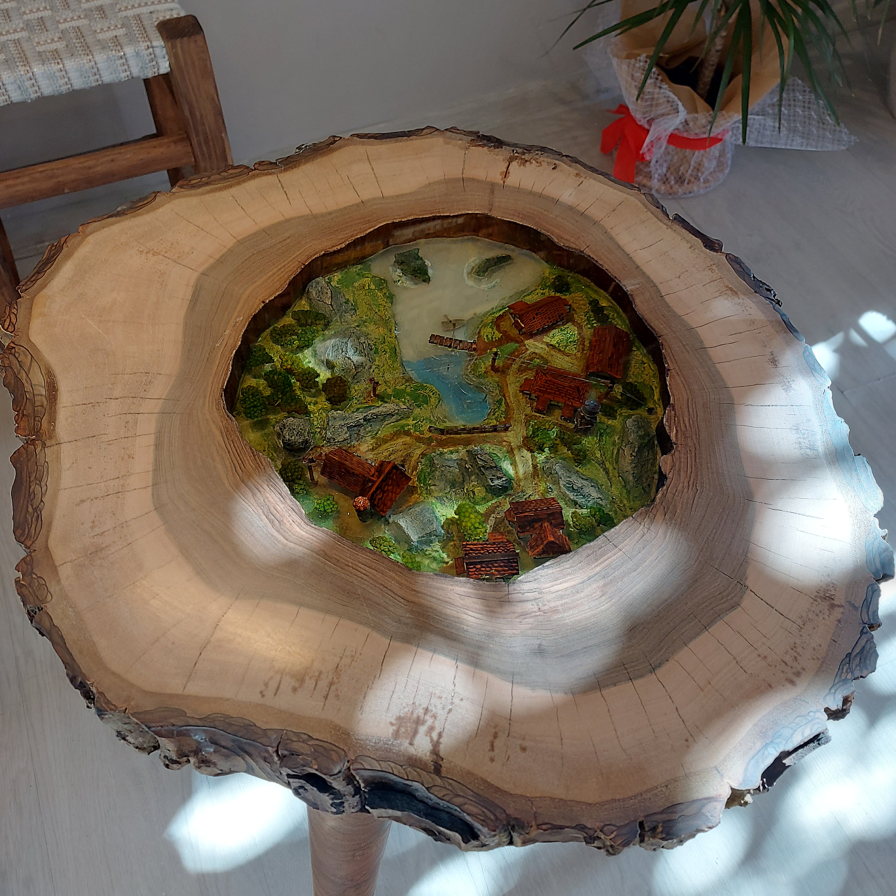 Diorama Walnut Tree Log Coffee Table 3D - Etsy