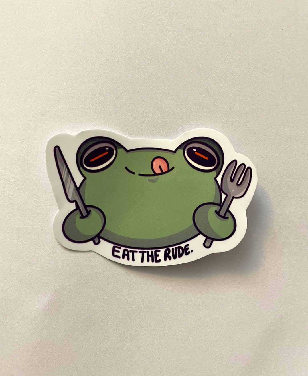 Eat the Rude Frog Vinyl Sticker // Eat the Rich Frog Vinyl Sticker ...