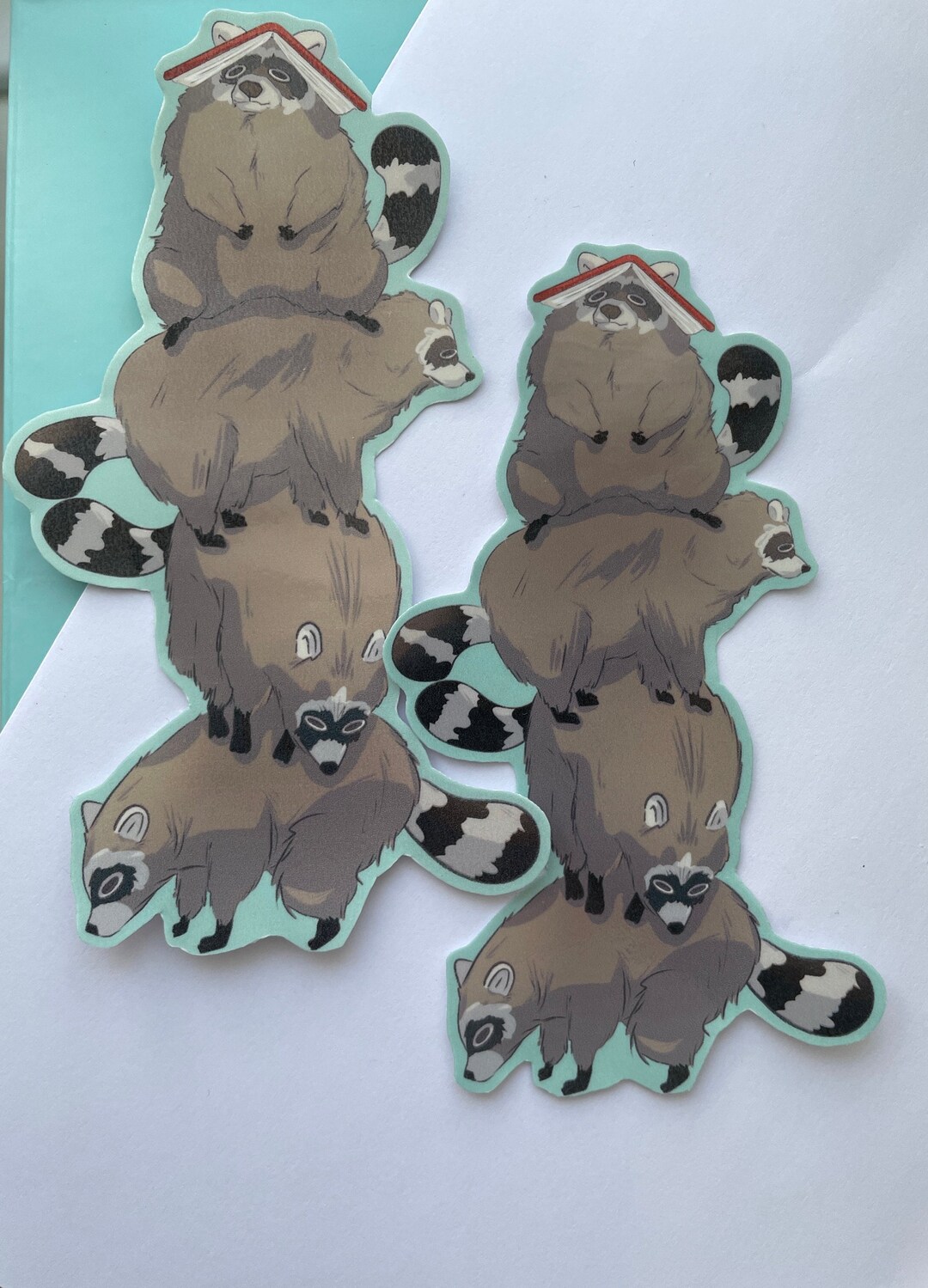 Raccoon Stack Vinyl Sticker// Meme Sticker, Raccoon Stickers, Raccoon ...