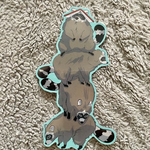 Raccoon Stack Bookmark // Raccoon, Raccoon Gifts, Raccoon Card ...