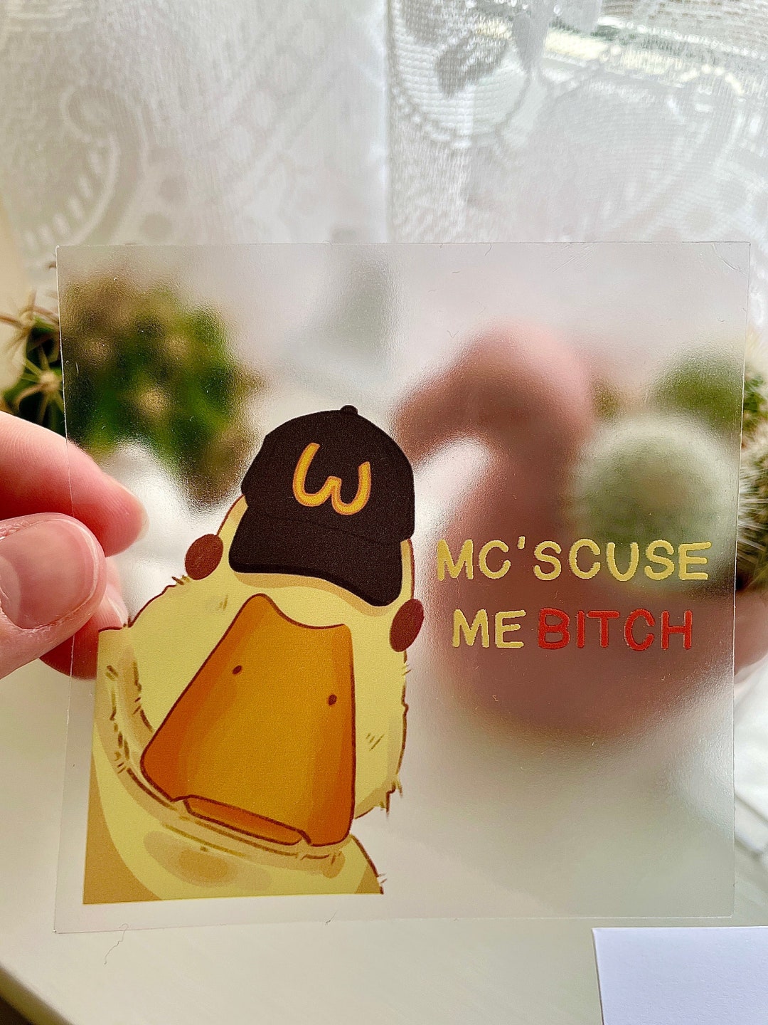 Mcscuse Me Goose Transparent Vinyl Sticker// Meme Goose Sticker Vinyl ...