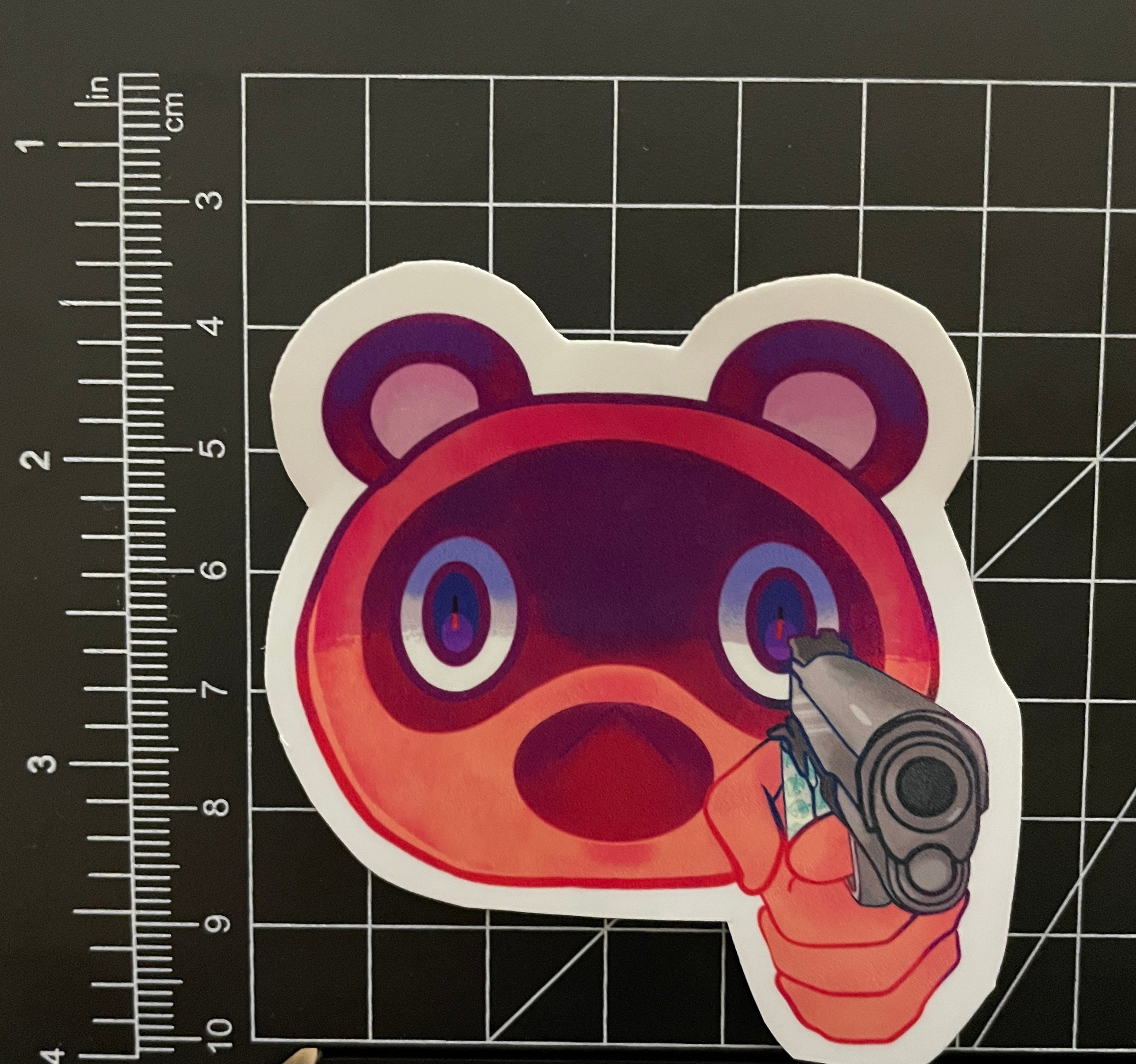 Tom Nook Gun Vinyl Sticker // Animal Crossing Stickers Meme - Etsy