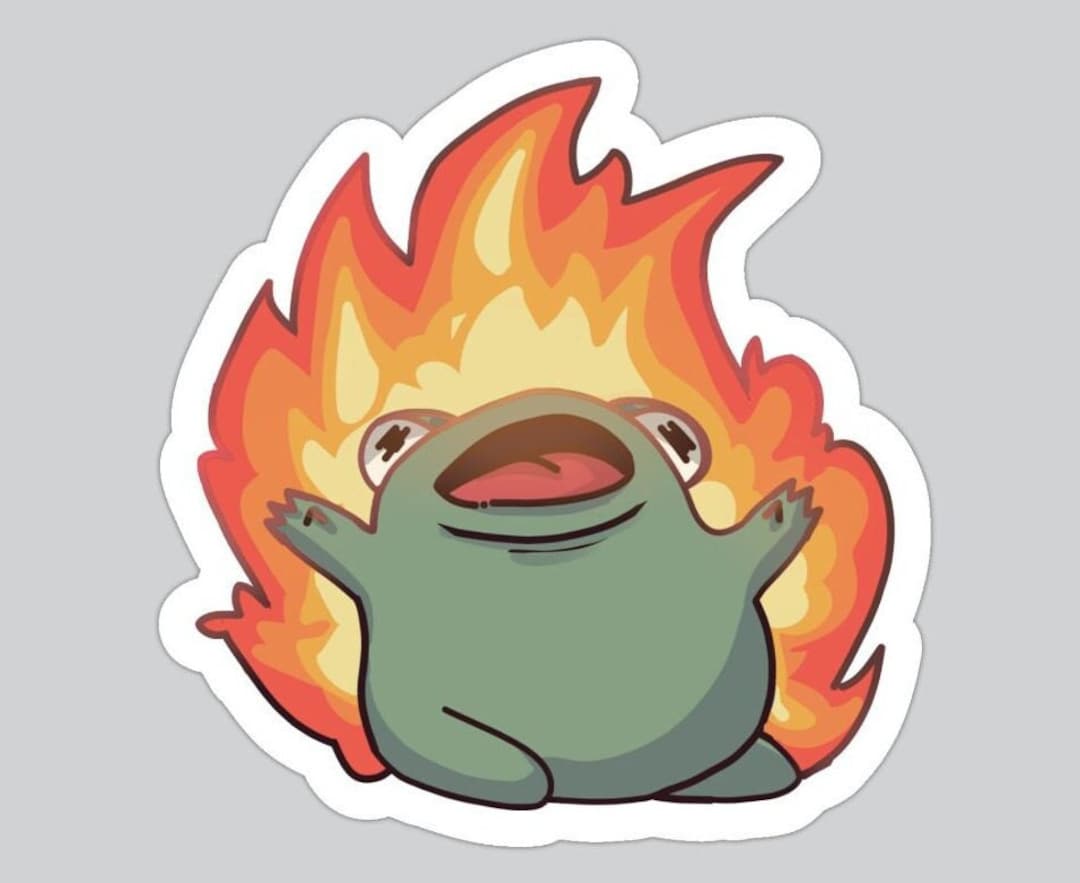 Arson Frog Sticker // Frog Meme Stickers, Frog Sticker for Luggage ...