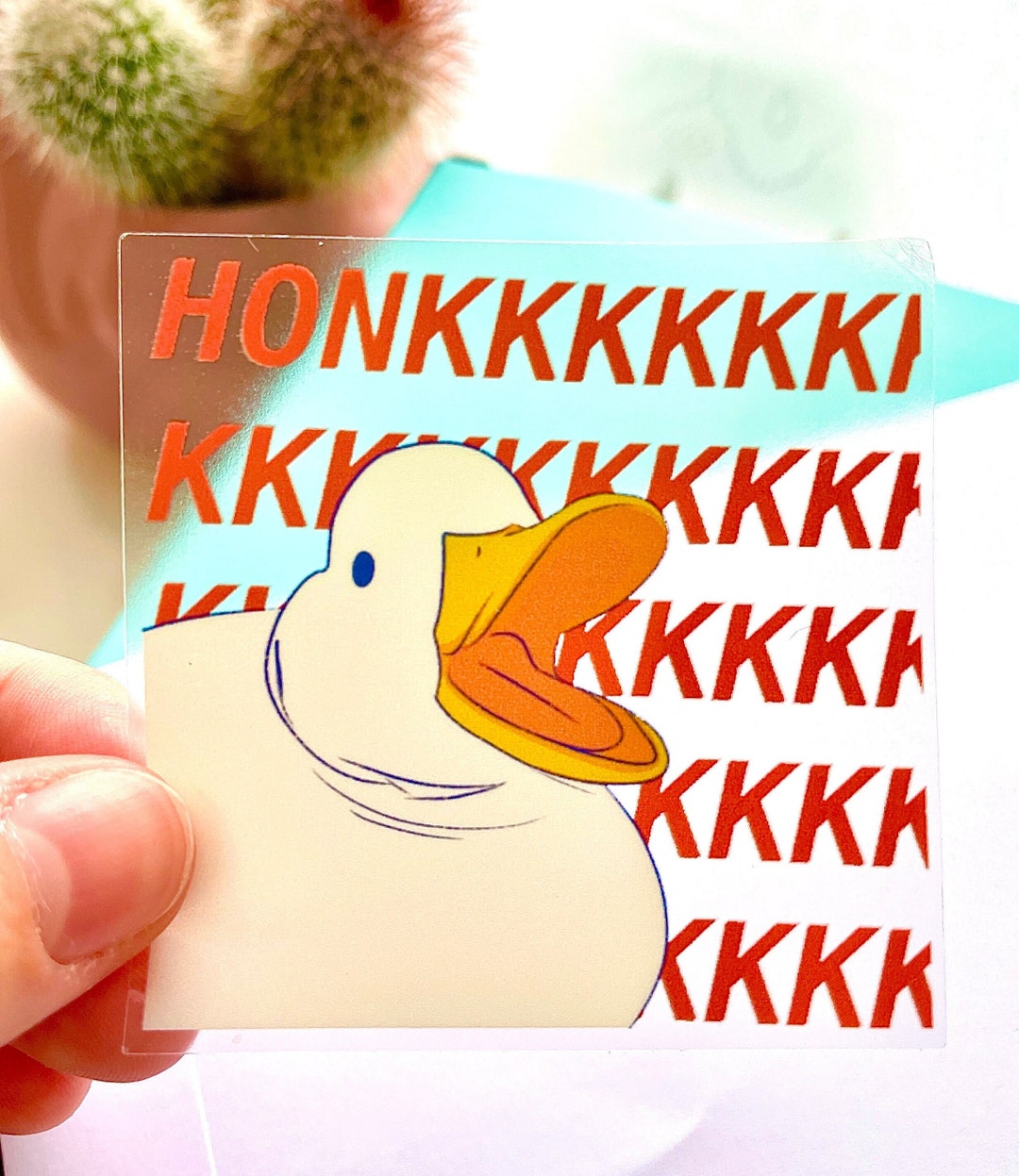 Honk Goose Transparent Vinyl Sticker// Meme Goose Sticker Vinyl ...