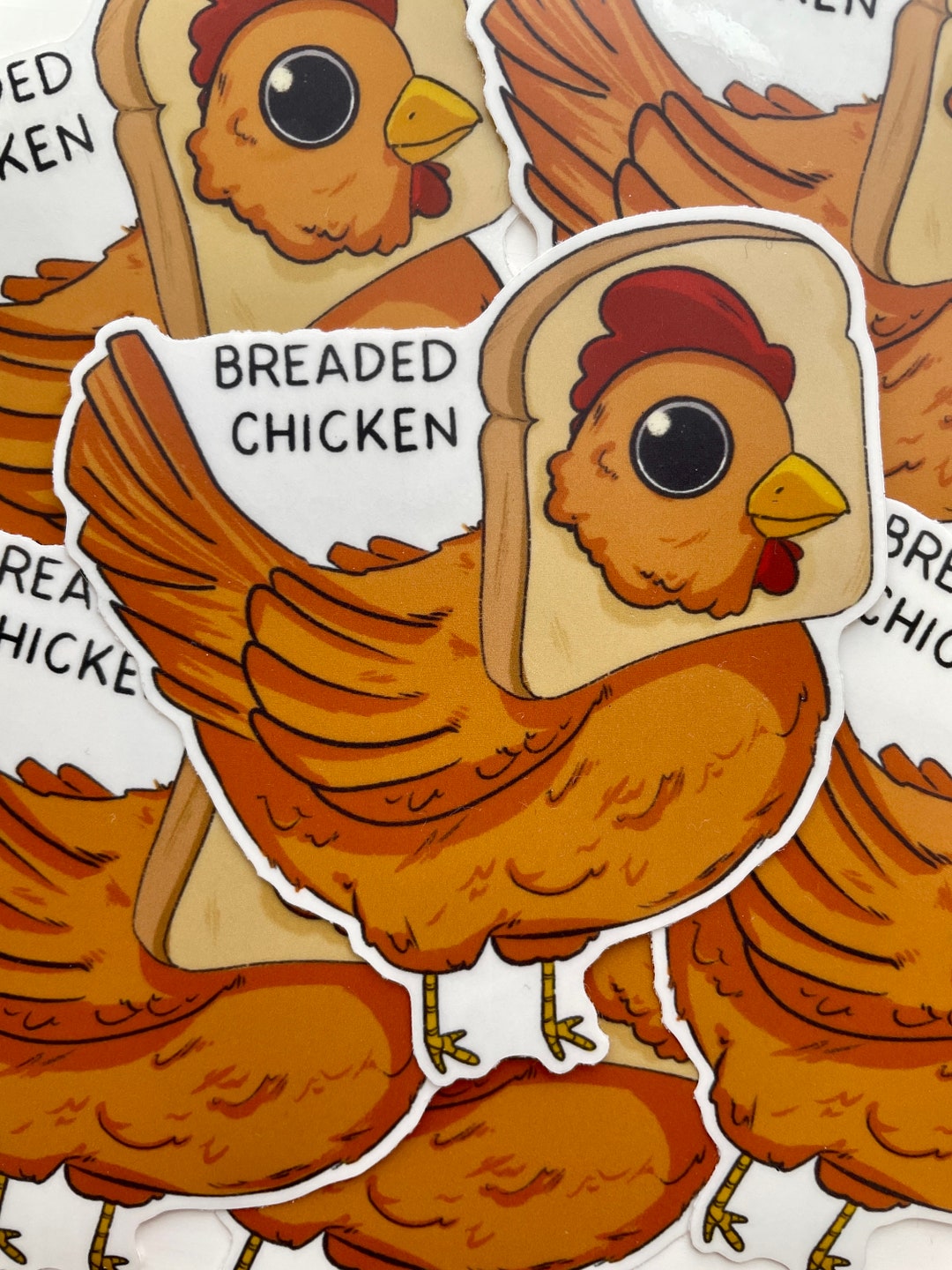 Breaded Chicken Transparent Vinyl Sticker// Chicken Stickers, Chicken ...