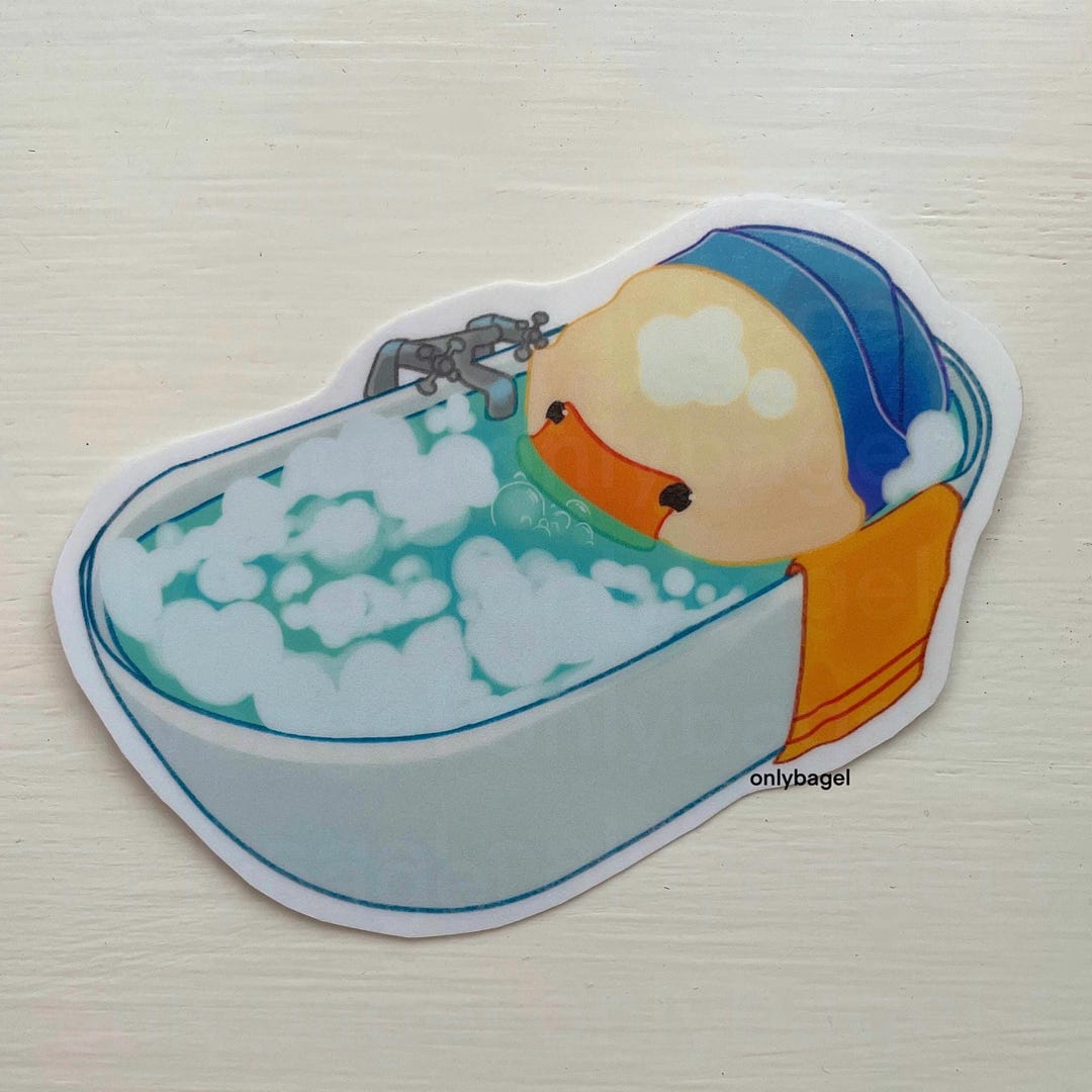 Rubber Ducky Isopod in a Bath Funny Pill Bug Sticker // Bug Stickers ...