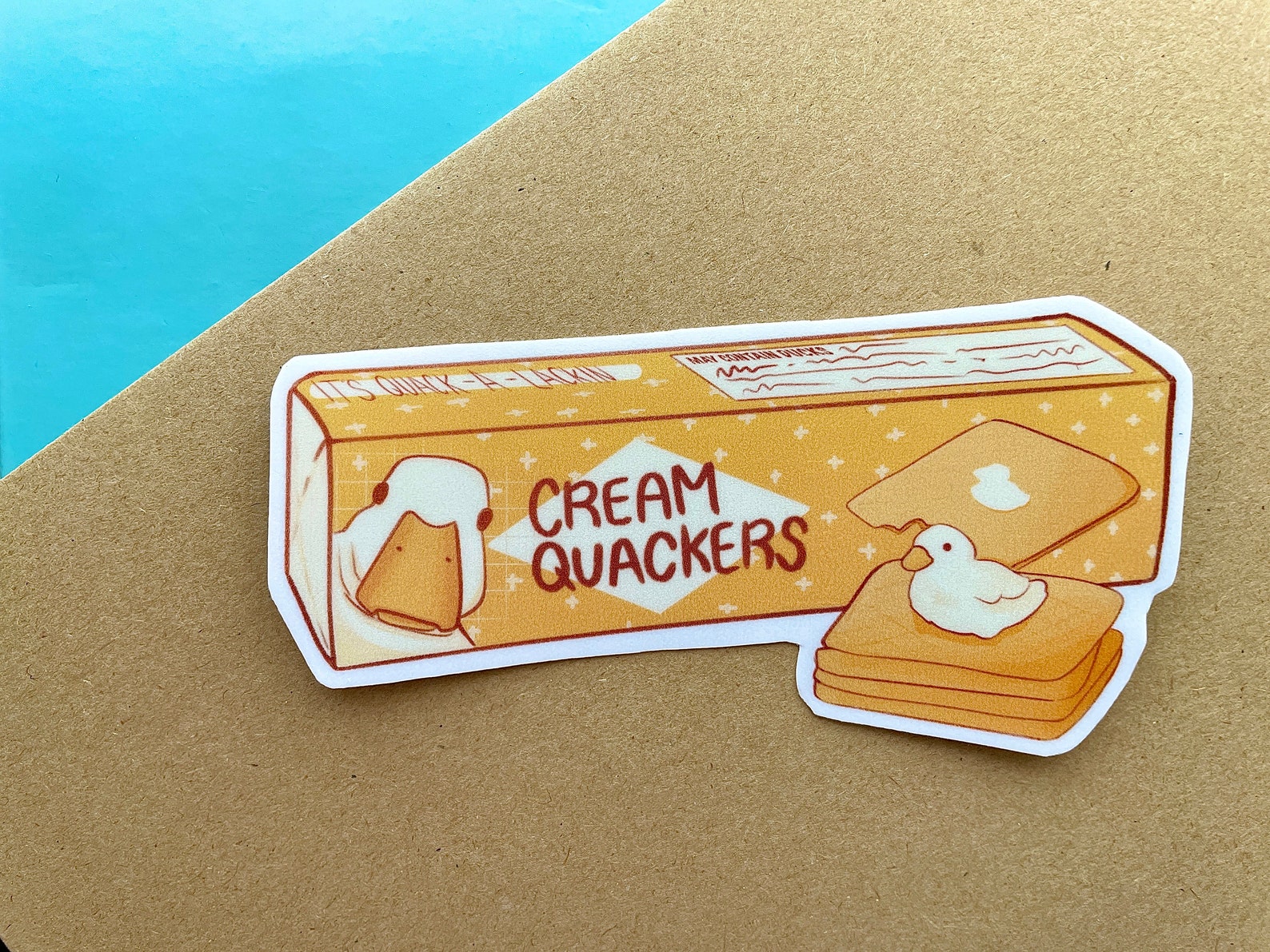 Cream Quackers Goose Vinyl Sticker// Meme Goose Sticker Vinyl - Etsy