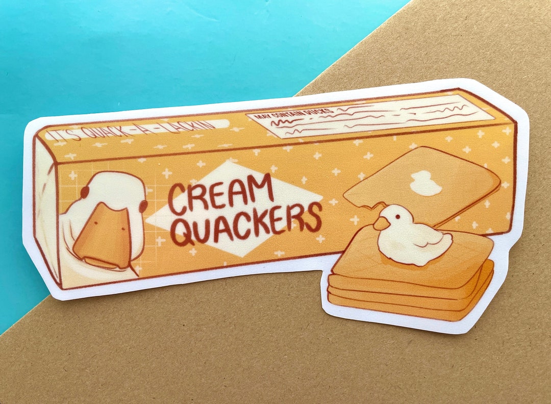 Cream Quackers Goose Vinyl Sticker// Meme Goose Sticker Vinyl Water ...