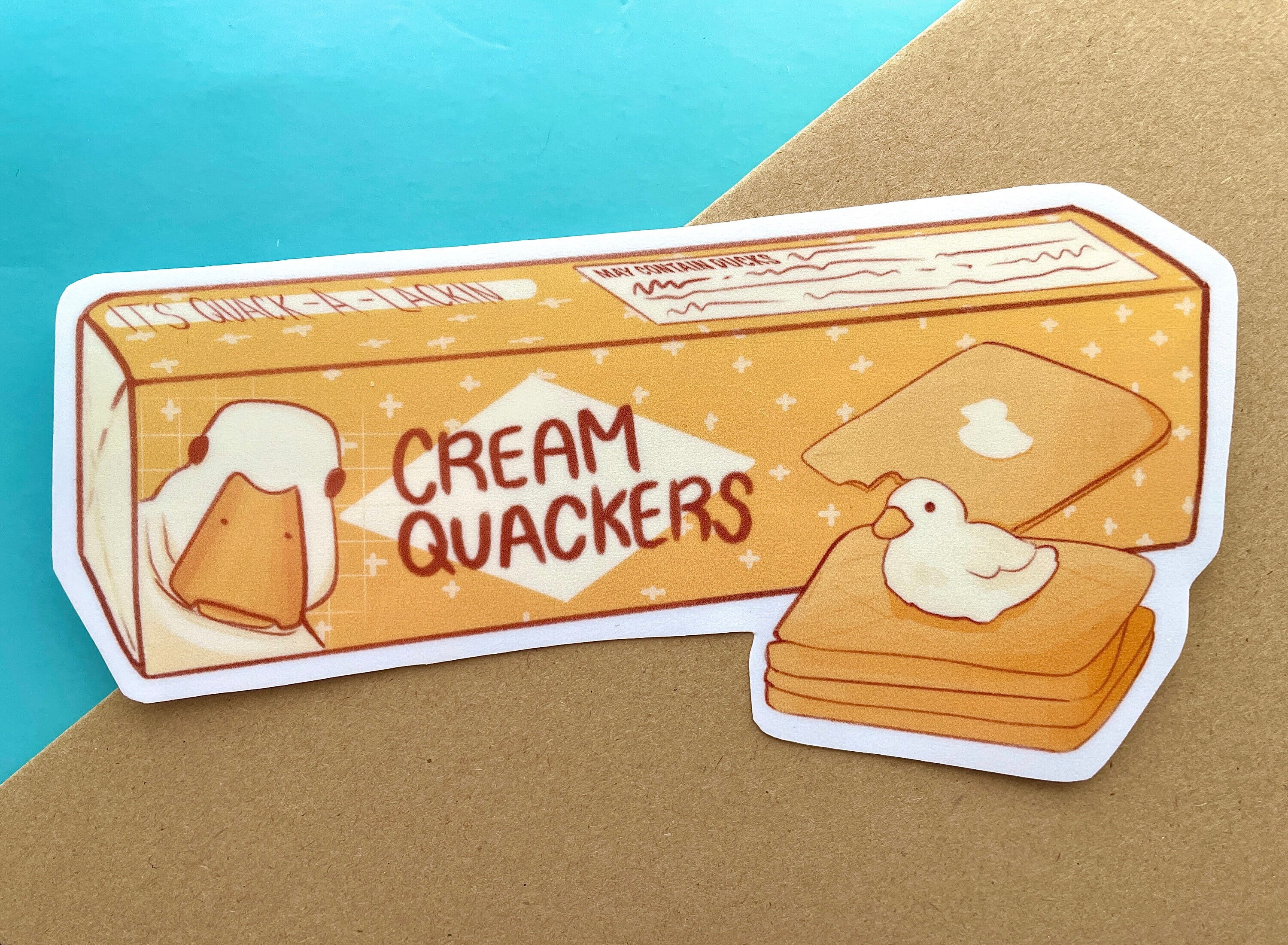Cream Quackers Goose Vinyl Sticker// Meme Goose Sticker Vinyl - Etsy
