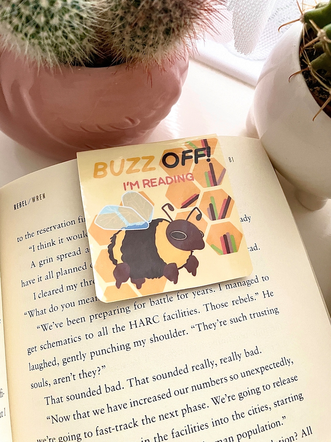 Buzz off Im Reading Magnetic Bookmark // Bookmark for - Etsy