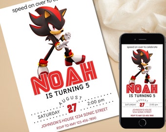 Shadow Sonic Invite - Etsy