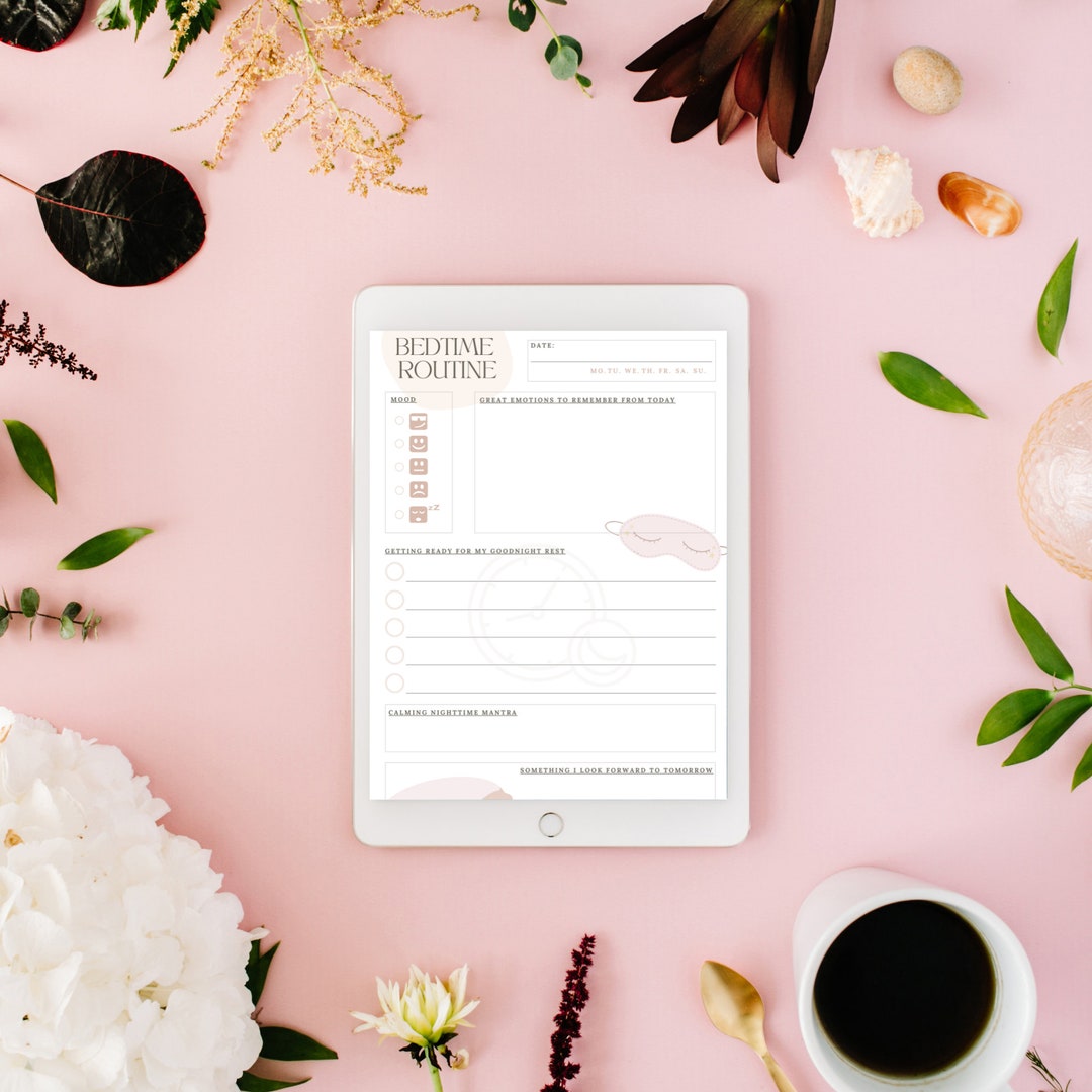 Bedtime Routine for Daily Journaling. Digital and Printable - Etsy