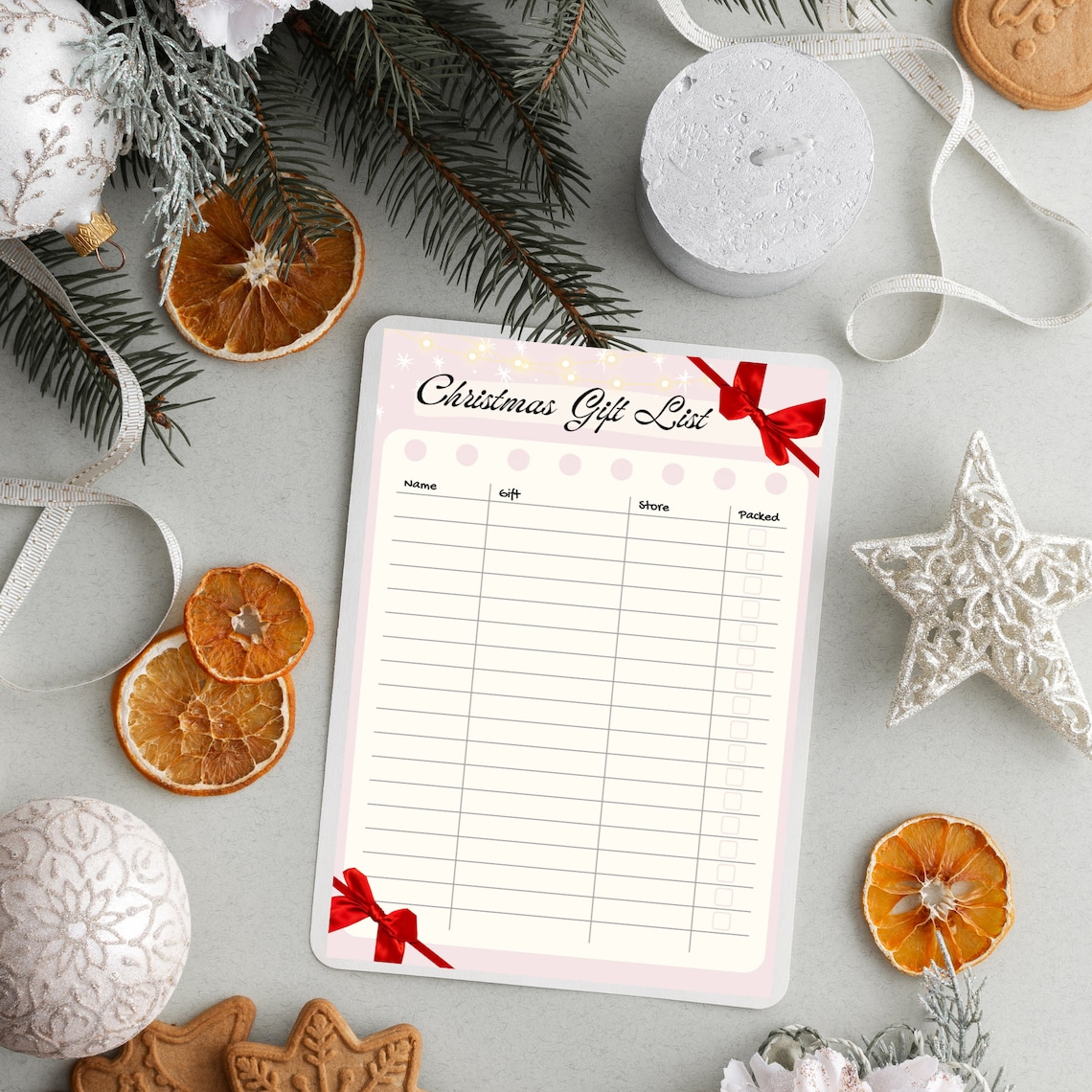 Christmas Gift List. Printable Holiday Checklist. Simple Christmas List ...