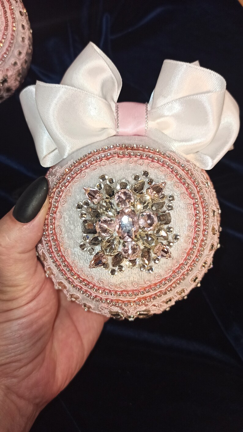 LUXURY CHRISTMAS VELVET Balls, 6 Handmade Baubles, Tree Decor Set, Xmas ...