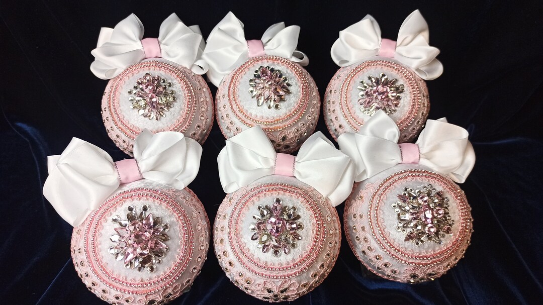 LUXURY CHRISTMAS VELVET Balls, 6 Handmade Baubles, Tree Decor Set, Xmas ...